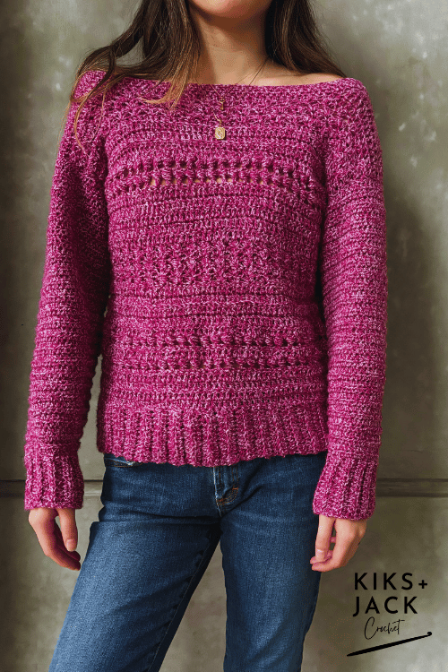Simple Textured Crochet Sweater Free Pattern - Kiks and Jack Crochet
