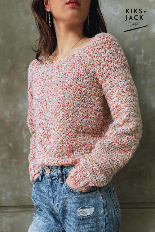 Light Simple Beginner Crochet Sweater Free Pattern - Kiks and Jack Crochet